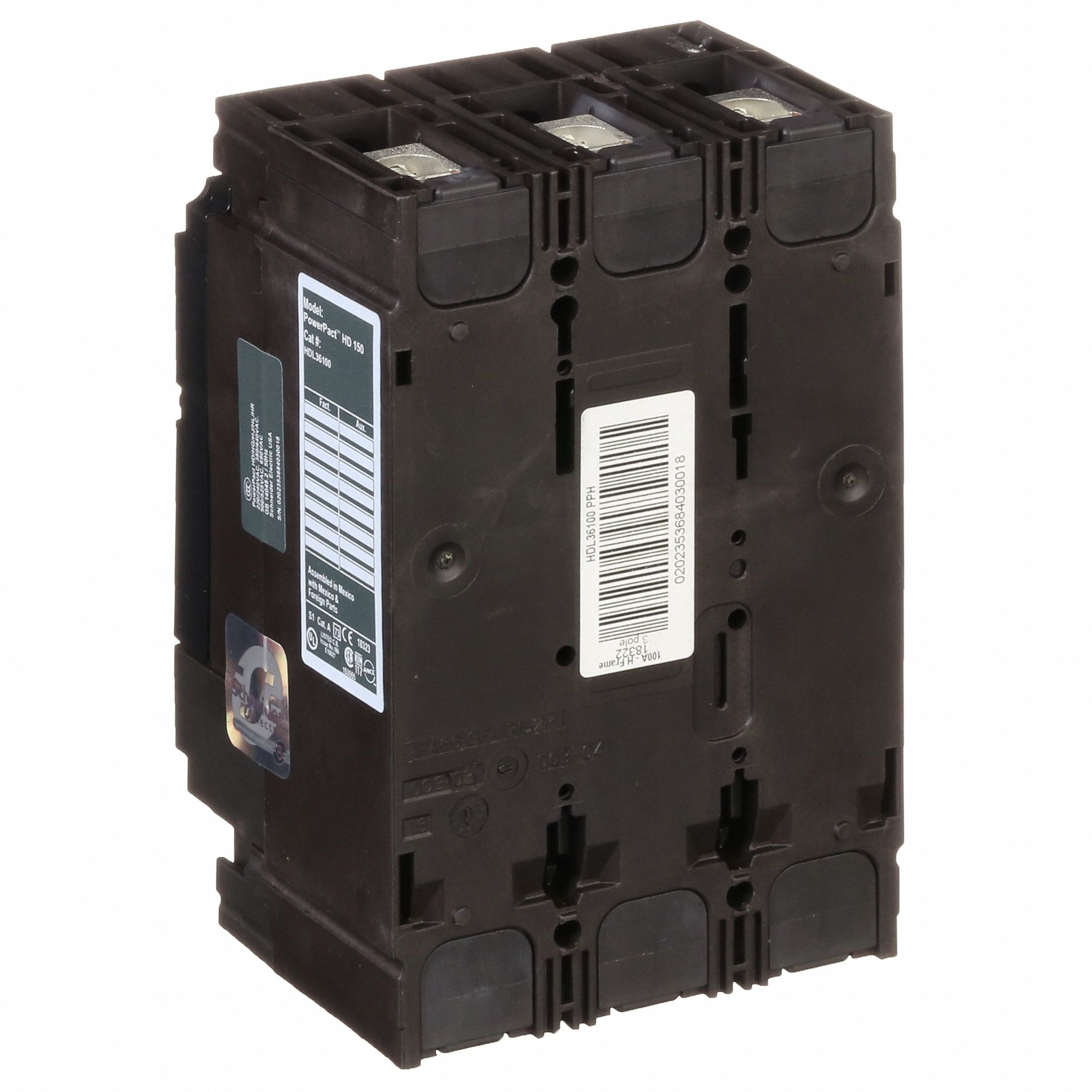 SQUARE D Molded Case Circuit Breaker: 100 A Amps, 25kA at 240V AC, Fixed, Line/Load Lug, ABC ...