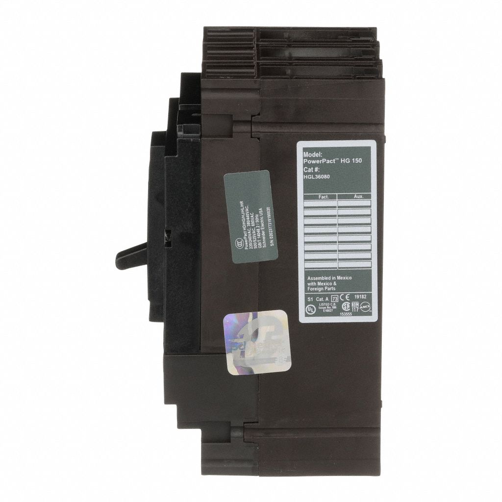 SQUARE D Molded Case Circuit Breaker: 80 A Amps, 65kA at 240V AC, Fixed, Line/Load Lug, ABC ...