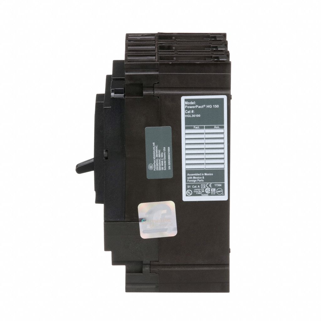 SQUARE D Molded Case Circuit Breaker: 100 A Amps, 65kA at 240V AC, Fixed, Line/Load Lug, ABC ...
