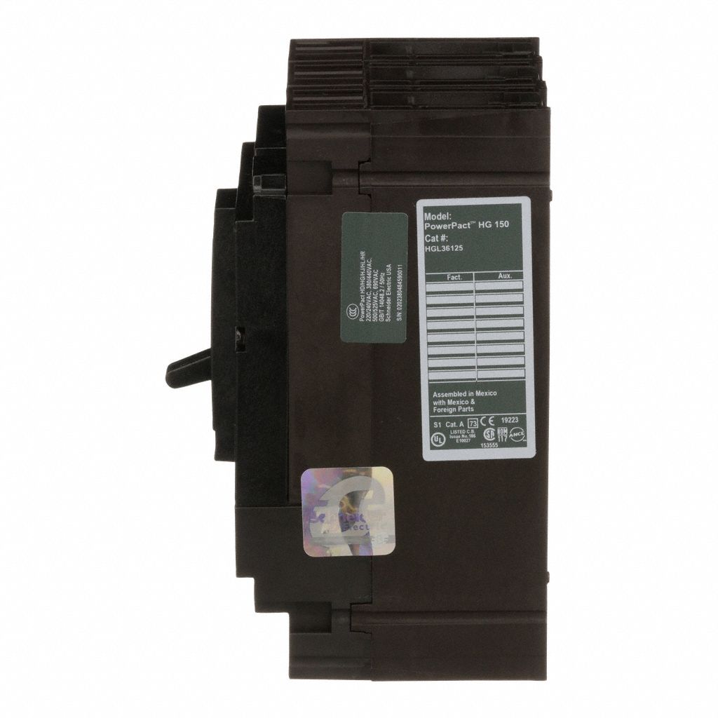 SQUARE D Molded Case Circuit Breaker: 125 A Amps, 65kA at 240V AC, Fixed, Line/Load Lug, ABC ...