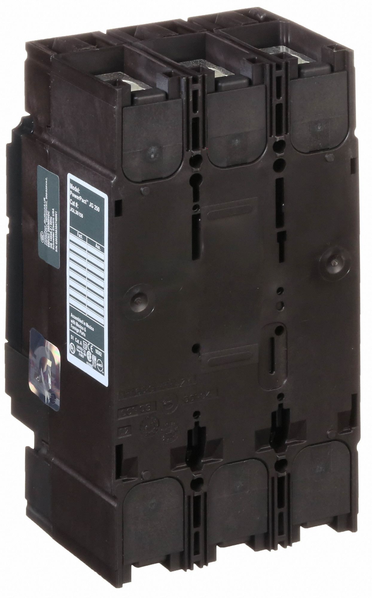 SQUARE D Molded Case Circuit Breaker: 150 A Amps, 65kA at 220/240V AC, Instantaneous, Line/Load ...