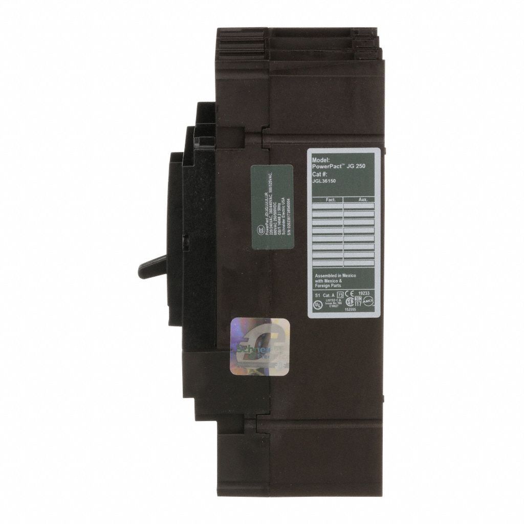 SQUARE D Molded Case Circuit Breaker: 150 A Amps, 65kA at 220/240V AC, Instantaneous, Line/Load ...