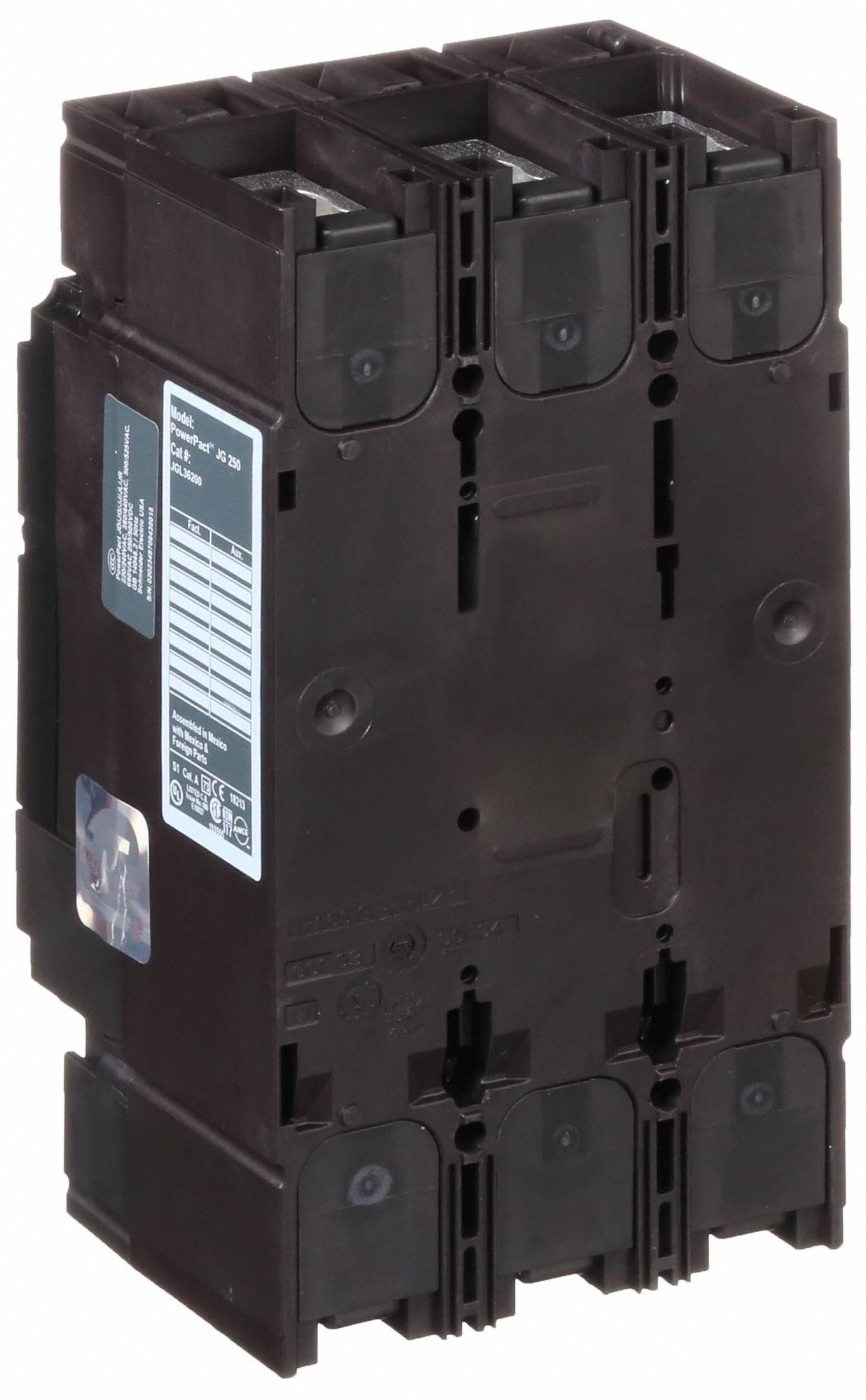 SQUARE D Molded Case Circuit Breaker: 200 A Amps, 25kA at 240V AC, Instantaneous, Line/Load Lug ...