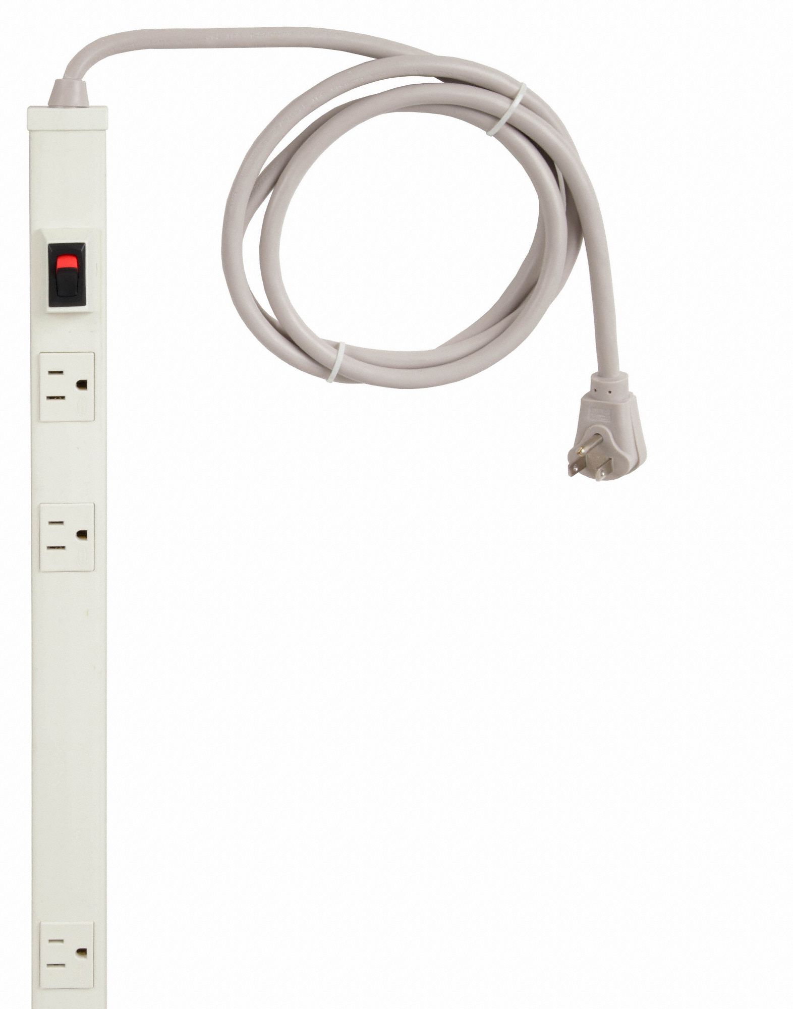 HUBBELL WIRING DEVICE-KELLEMS Outlet Strip: 6 Outlets, 6 ft Cord Lg, 15 ...