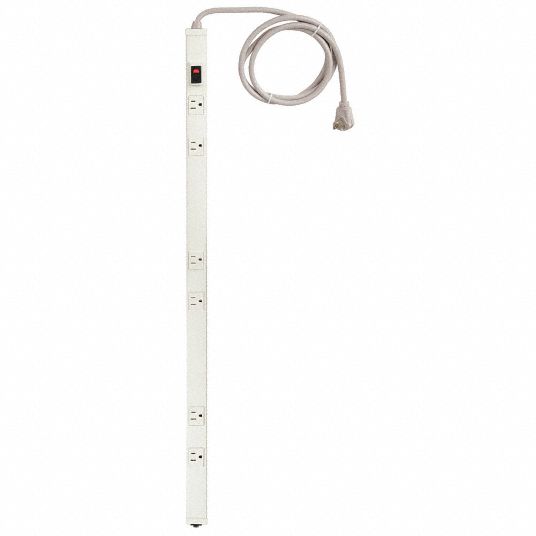 HUBBELL WIRING DEVICE-KELLEMS, 6 Outlets, 6 ft Cord Lg, Outlet Strip ...