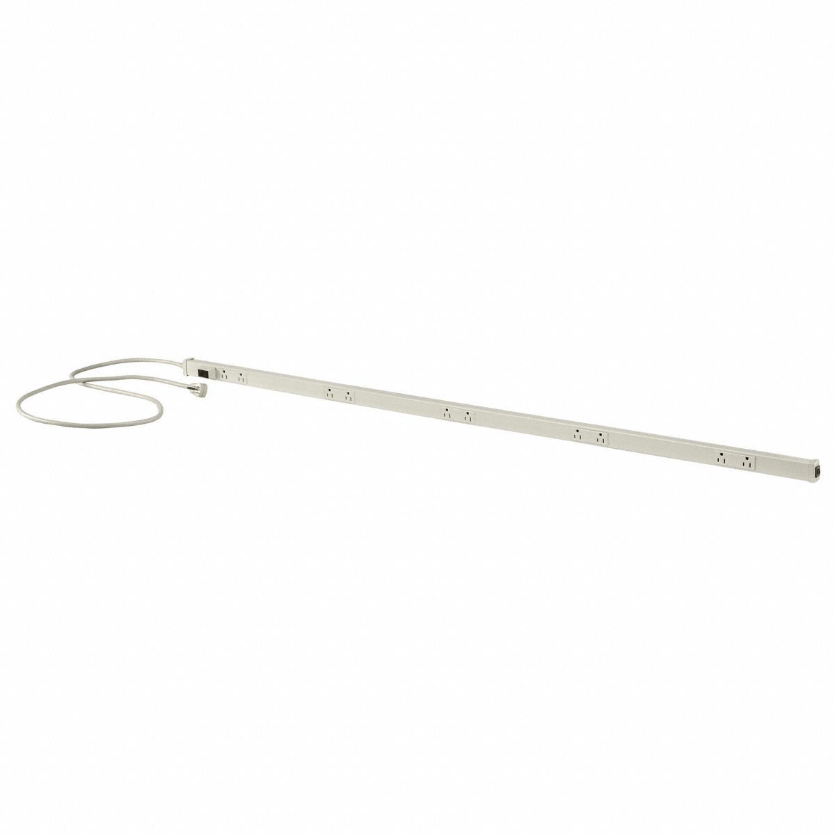 HUBBELL WIRING DEVICE-KELLEMS Outlet Strip: 10 Outlets, 6 ft Cord Lg ...