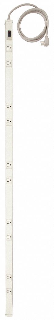 HUBBELL WIRING DEVICE-KELLEMS, 10 Outlets, 6 ft Cord Lg, Outlet Strip ...