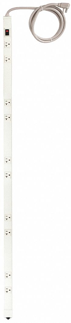 HUBBELL WIRING DEVICE-KELLEMS, 10 Outlets, 6 ft Cord Lg, Outlet Strip ...