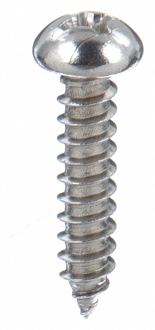 APPROVED VENDOR Tornillo para Lamina 3/4", Material 18-8 Acero inoxidable, Estilo de la Cabeza ...