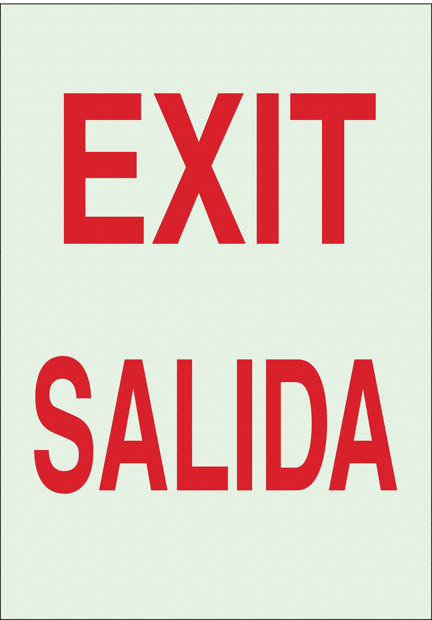 Polyester, Exit Sign, 10" Width, 14" Height, Double-Sided No, Adhesive ...