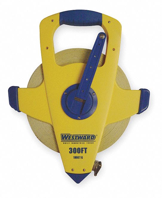 300 ft. Fiberglass SAE Engineers Long Tape Measure, Yellow - Grainger