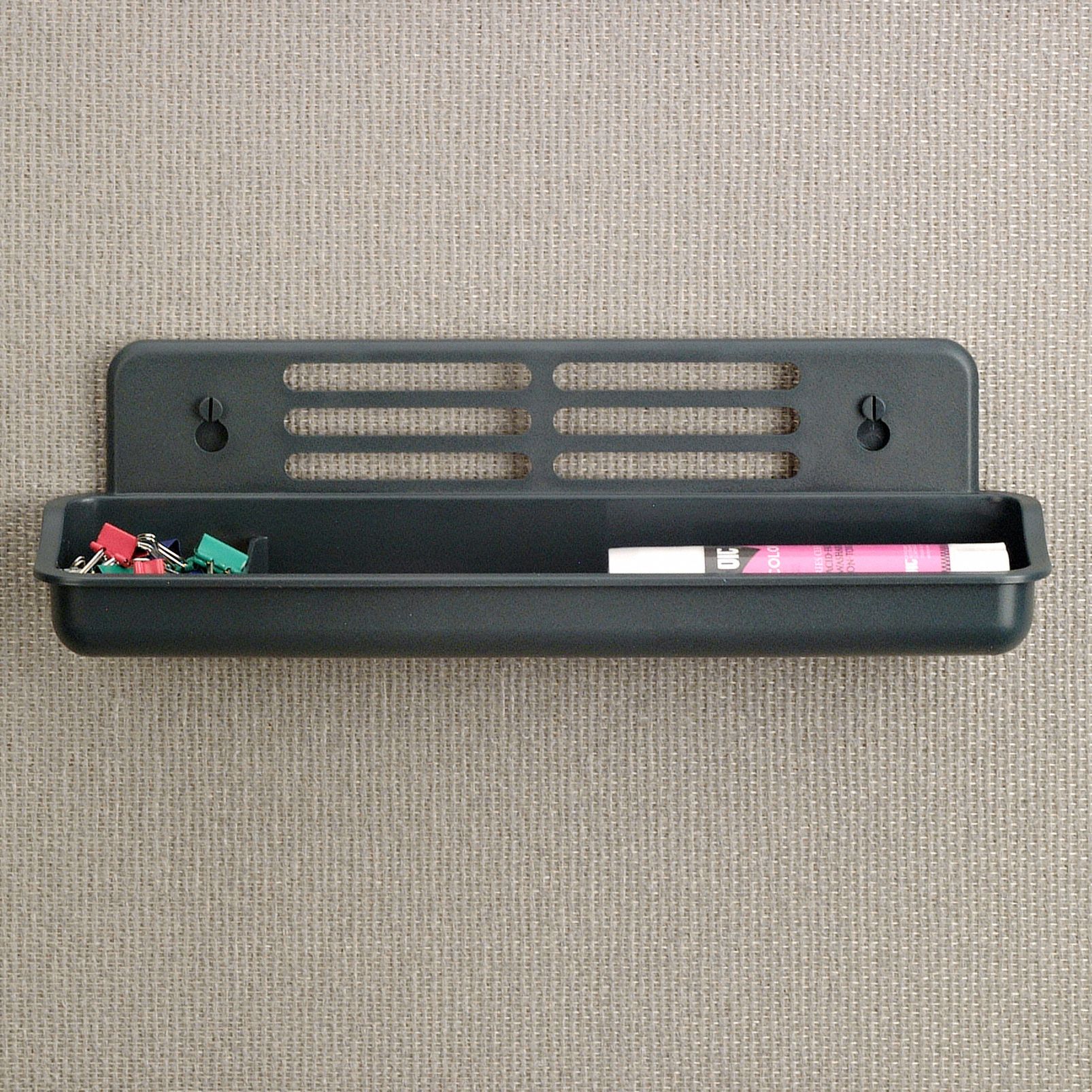 OFFICEMATE Utility Tray: Plastic, Gray, 3 3/8 in Ht, 12 in Wd, 3 in Dp ...