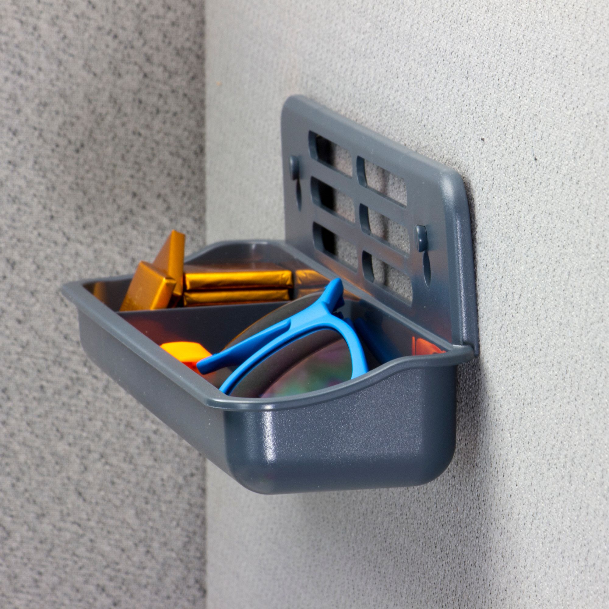 OFFICEMATE Utility Tray: Plastic, Gray, 3 3/8 in Ht, 12 in Wd, 3 in Dp ...