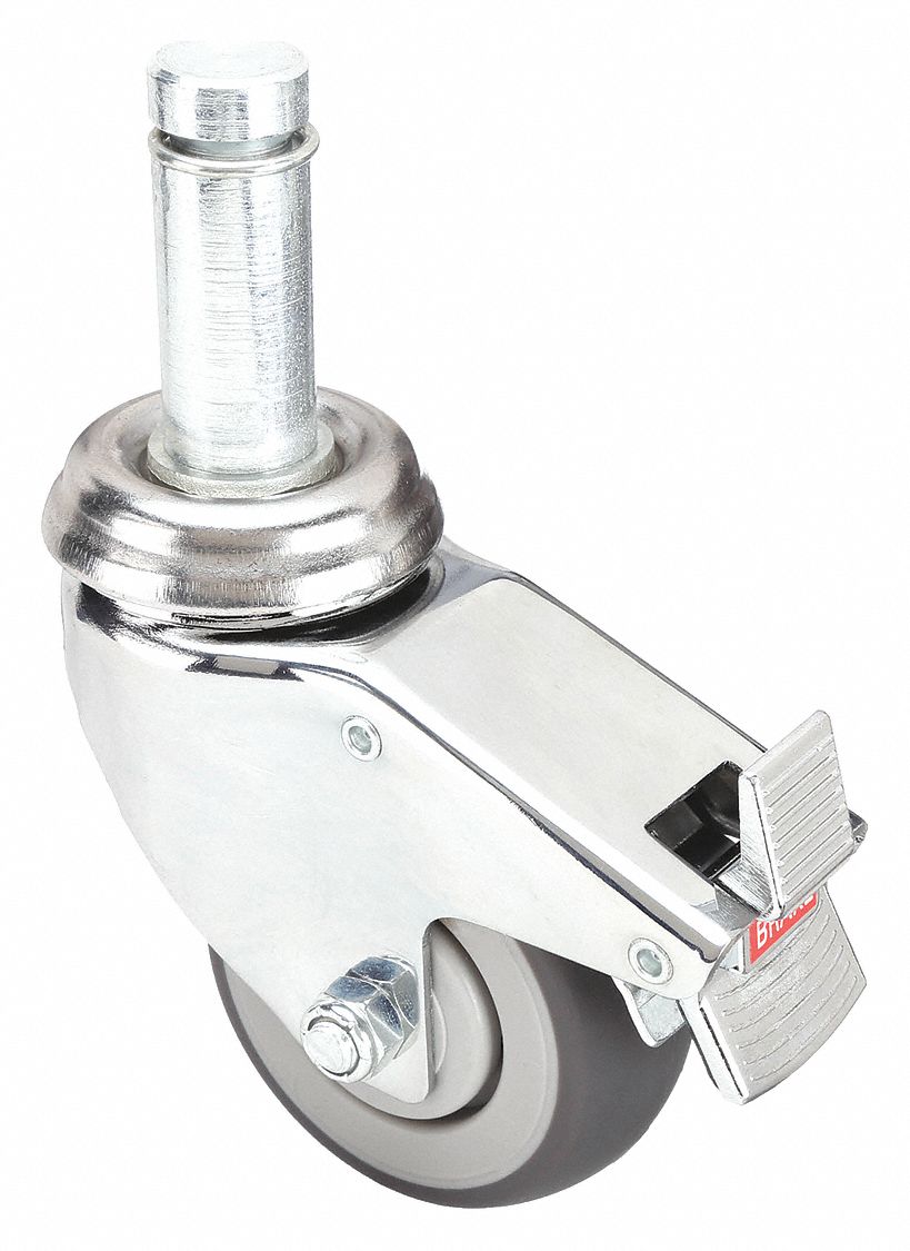 COLSON, Swivel, Total Lock, Stem Caster - 1MME4|CH03TPP125TLGR09 - Grainger