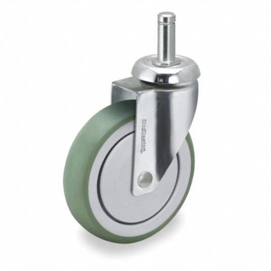 Antimicrobial Friction-Ring Stem Caster, 4 in Wheel Dia., 190 lb Load ...