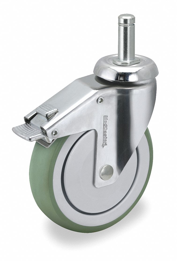 COLSON, Swivel, Total Lock, Stem Caster - 1MMJ9|SS05AMP125TLGR09 - Grainger