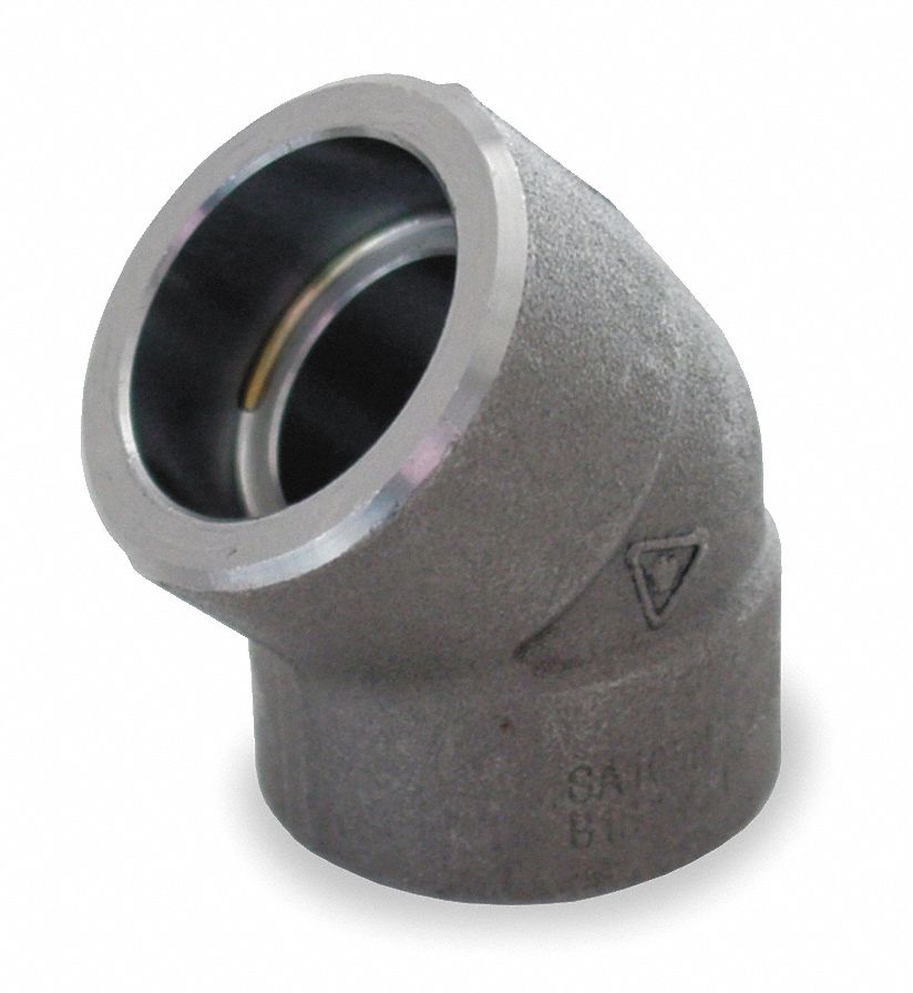 Forged Steel, 4 in x 4 in Fitting Pipe Size, 45° Elbow - 1MNP6|1MNP6 ...