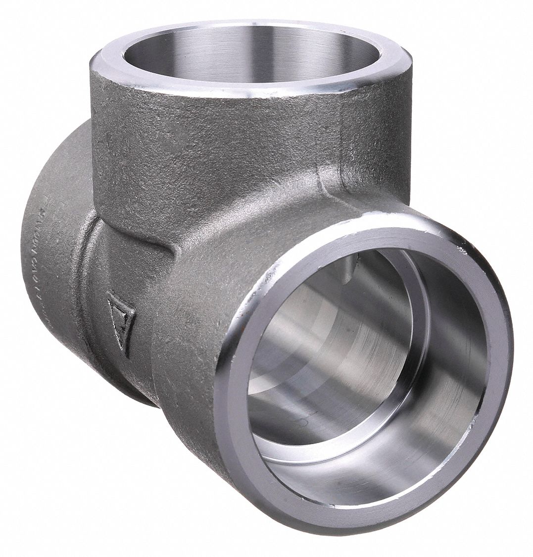 Forged Steel, 3 in x 3 in x 3 in Fitting Pipe Size, Tee - 1MNR8|1MNR8 ...