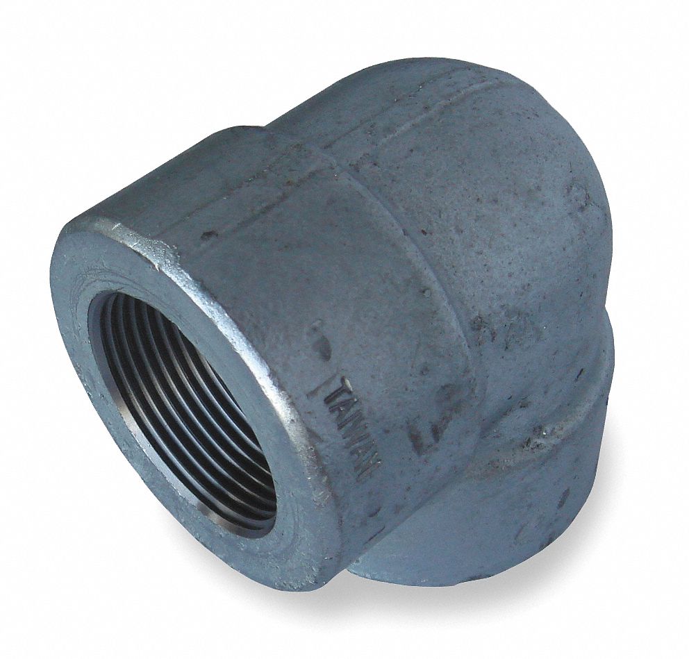 GRAINGER APPROVED Galvanized Forged Steel Elbow, 90 Degrees, 1/2" Pipe ...