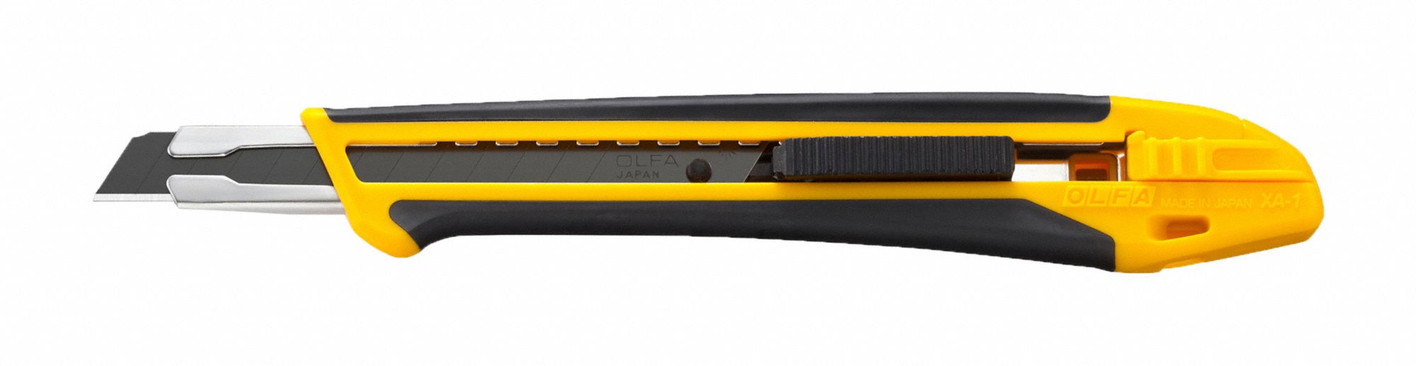 OLFA Snap-Off Utility Knife: 5 1/2 in Overall Lg, Rubberized, 13 Segments, 0 Blades Stored ...