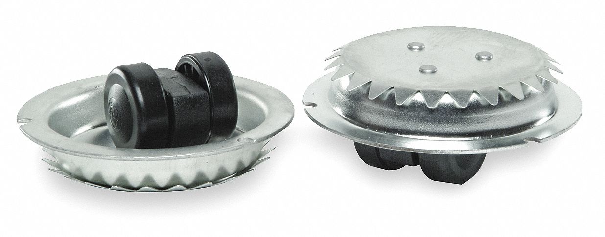 E.R. WAGNER 1-3/16" Dual Wheel Recessed Caster, 165 lb. Load Rating ...