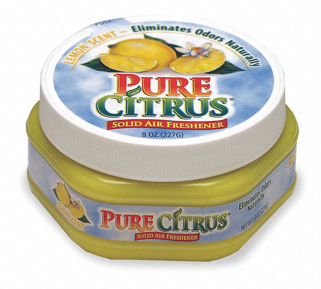 Pure Citrus Solid Lemon Air Freshener 8oz Jar Eliminates Odor Naturally ...