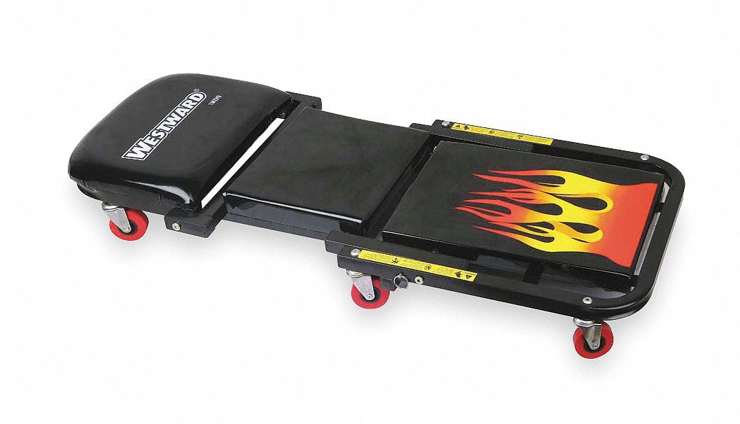 Fully Padded Convertible Creeper/Seat with 6 Wheels - Grainger