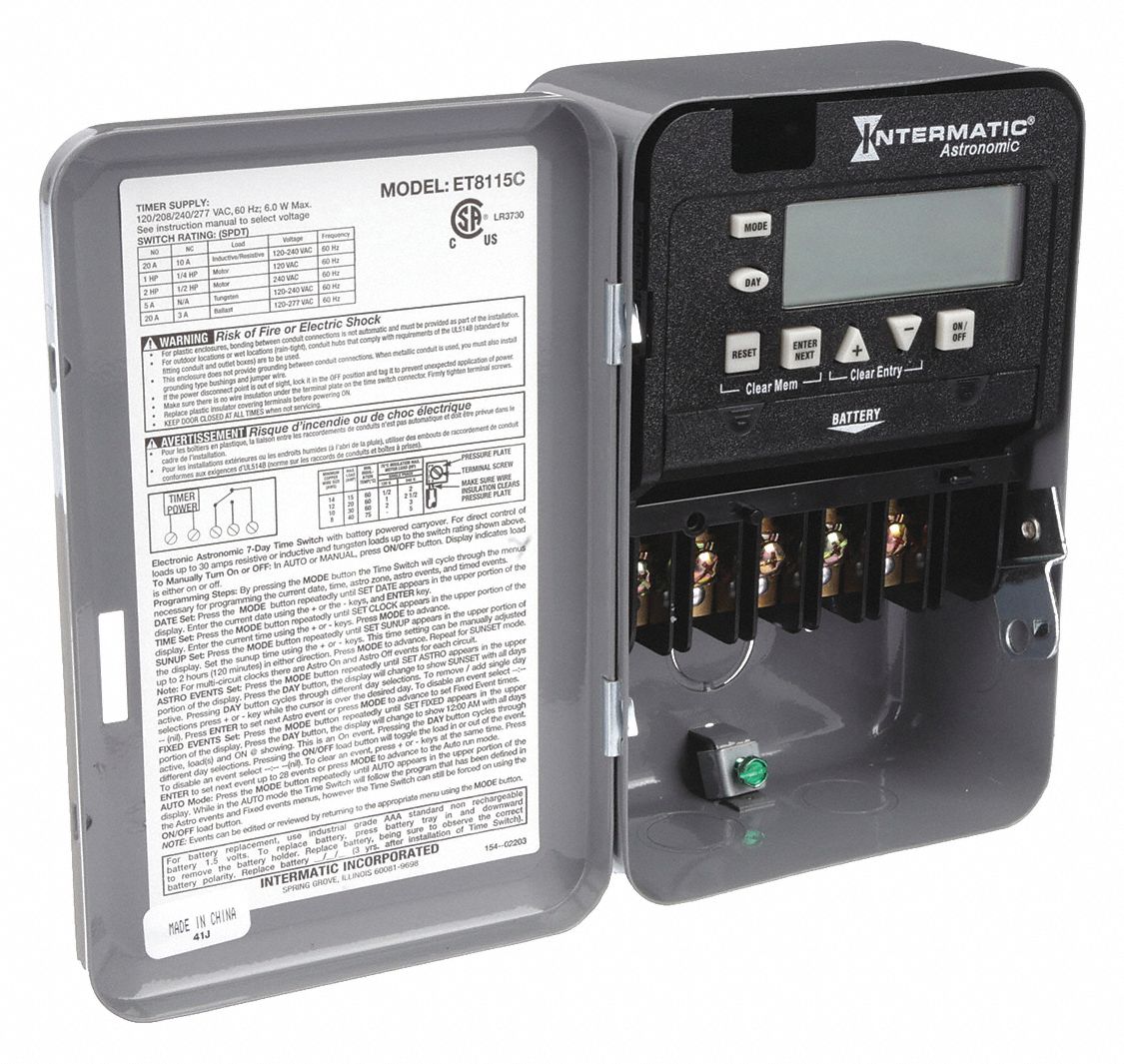 INTERMATIC, SPDT, Electronic Timer - 1NA92|ET8115C - Grainger