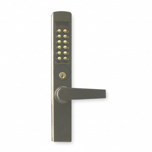 Electronic Programmable Lockset, Cylindrical, Satin Chrome - Grainger