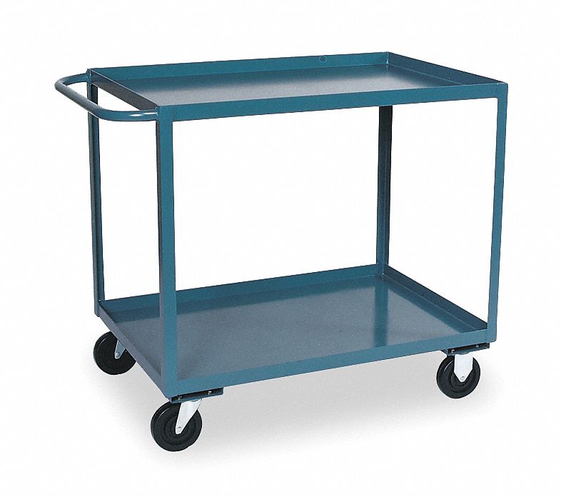 Flat Handle Utility Cart, Load Capacity 1400 lb, Number of Shelves 2 ...