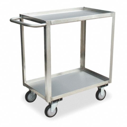 Flat Handle Utility Cart, Load Capacity 1200 lb, Number of Shelves 2 ...