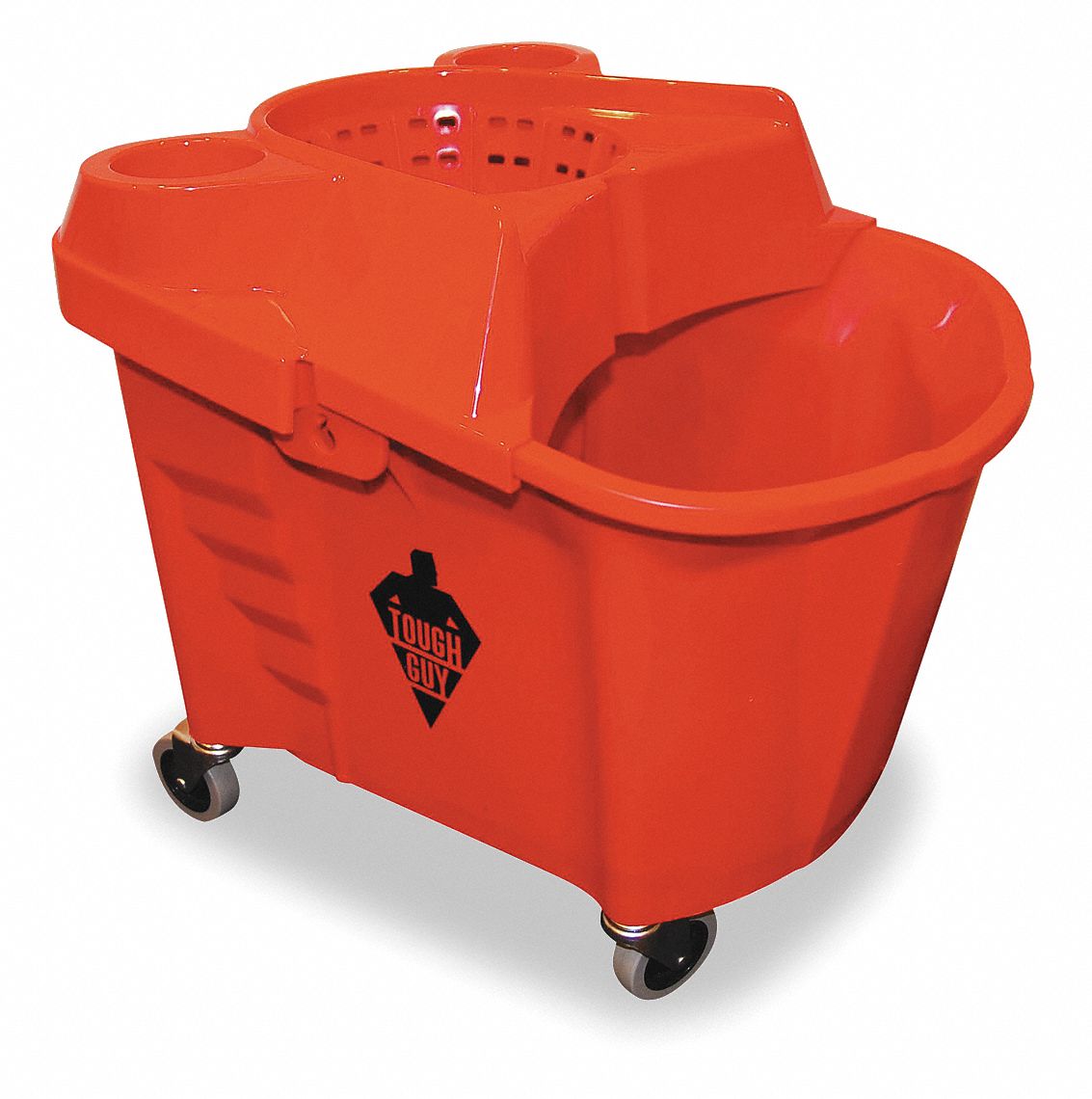 Red Polypropylene Mop Bucket and Wringer, 8 3/4 gal - Grainger