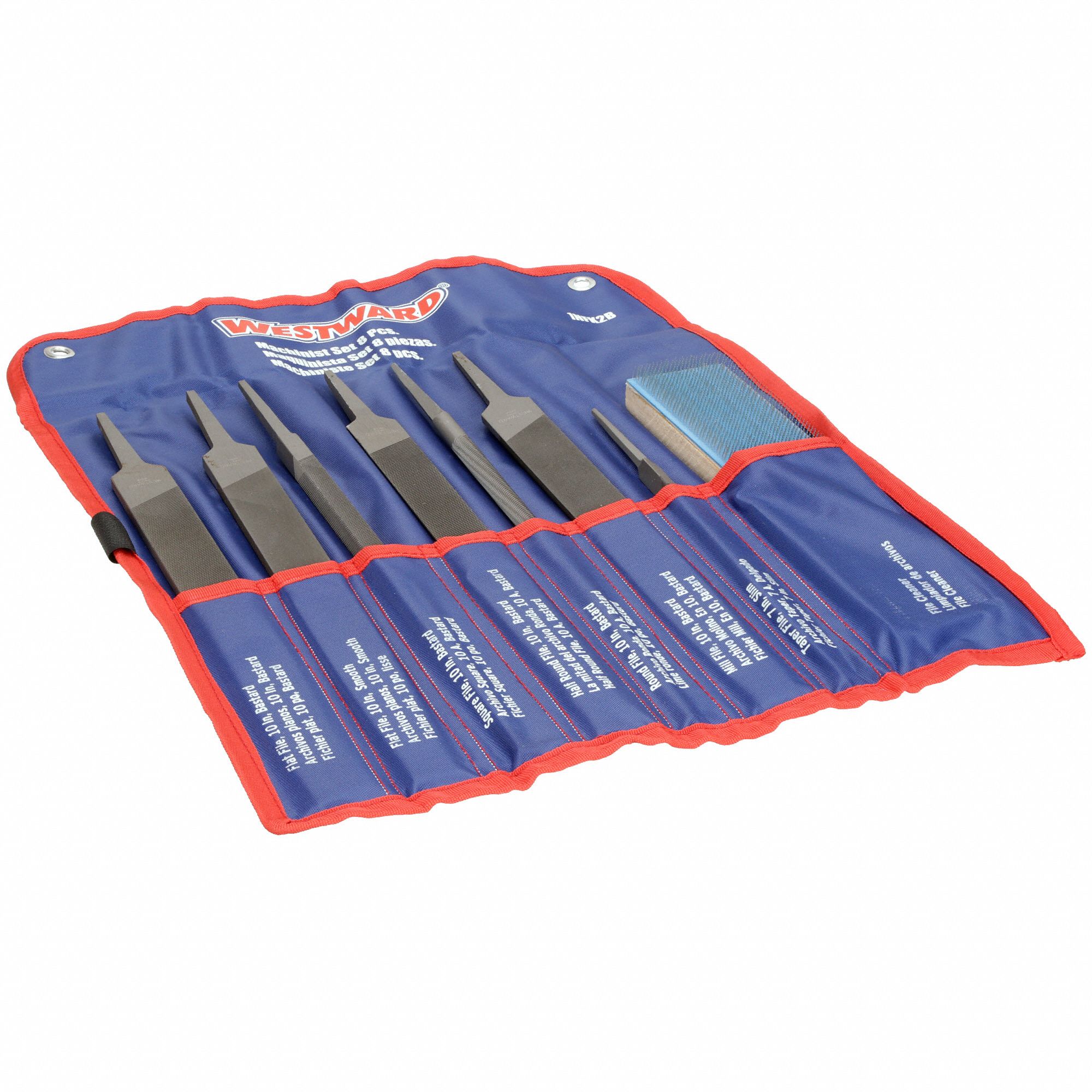 WESTWARD Maintenance File Set: 8 Pieces, Bastard Cut/Smooth Cut, Pouch ...