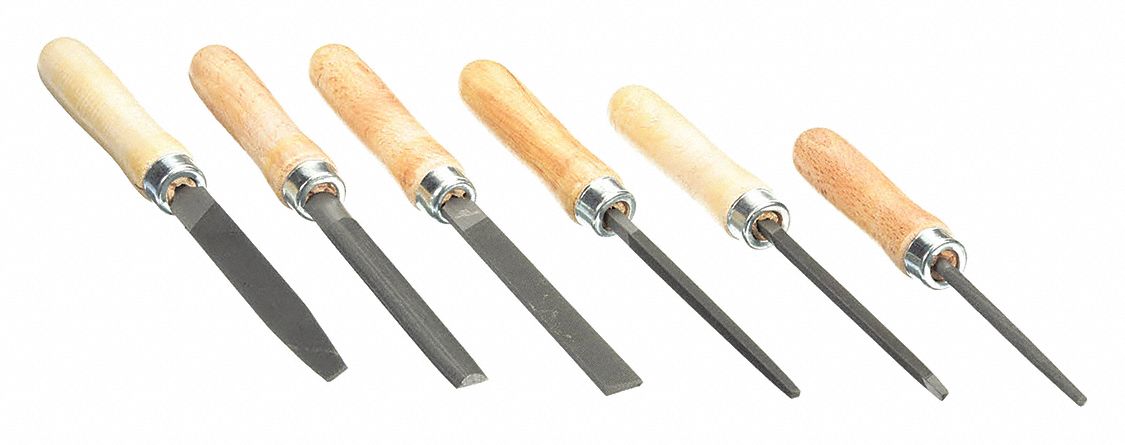 Includes Handle, 6 Pieces, File Set - 1NFK5|1NFK5 - Grainger
