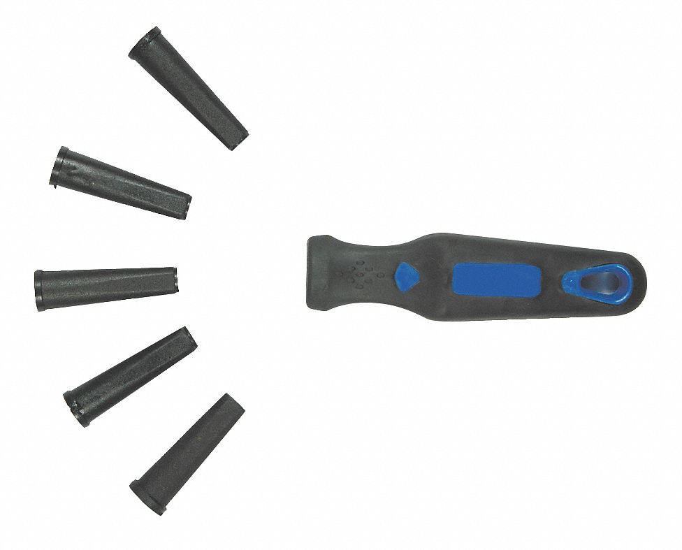 WESTWARD File Handle: Tapered, Rubber, Push-On, 4 9/16 in Overall Lg ...