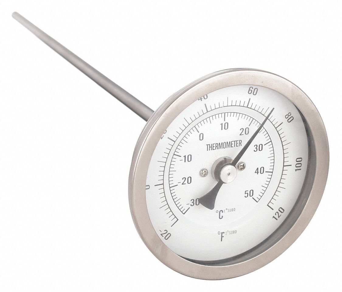 Back, -20° to 120°F/-30° to 50°C, Dial Thermometer - 1NFY2|1NFY2 - Grainger