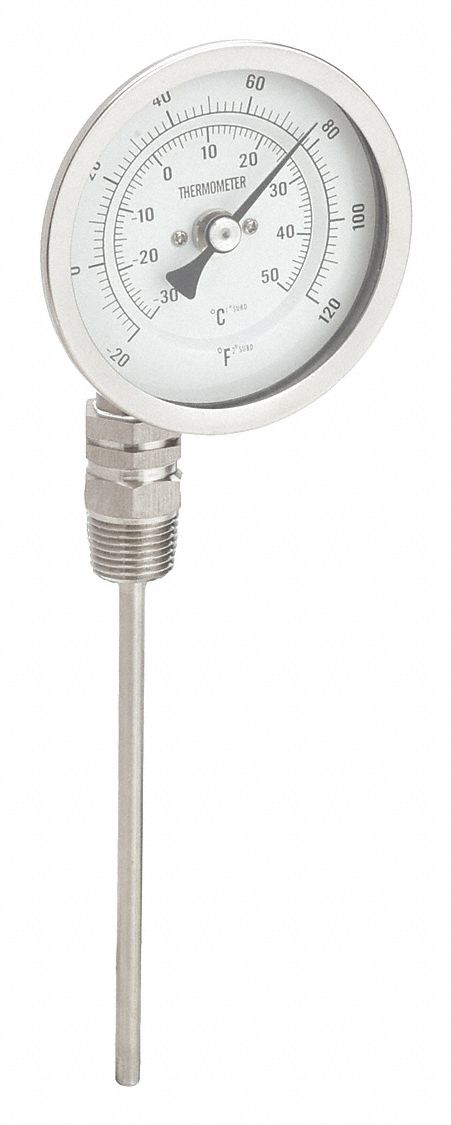 -20°F to 120°F /-30°C to 50°C, ±1% Accuracy, Dial Thermometer - 1NGB2 ...