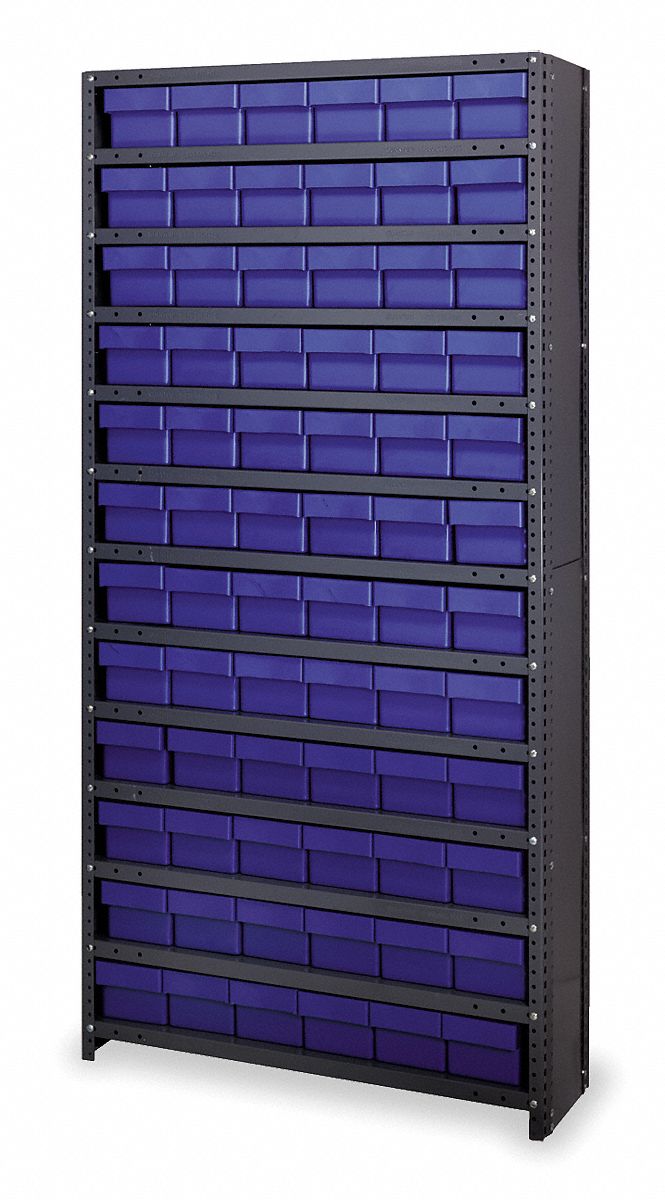 QUANTUM STORAGE SYSTEMS, 36 in x 18 in x 75 in, 1 Sided, Enclosed Bin ...