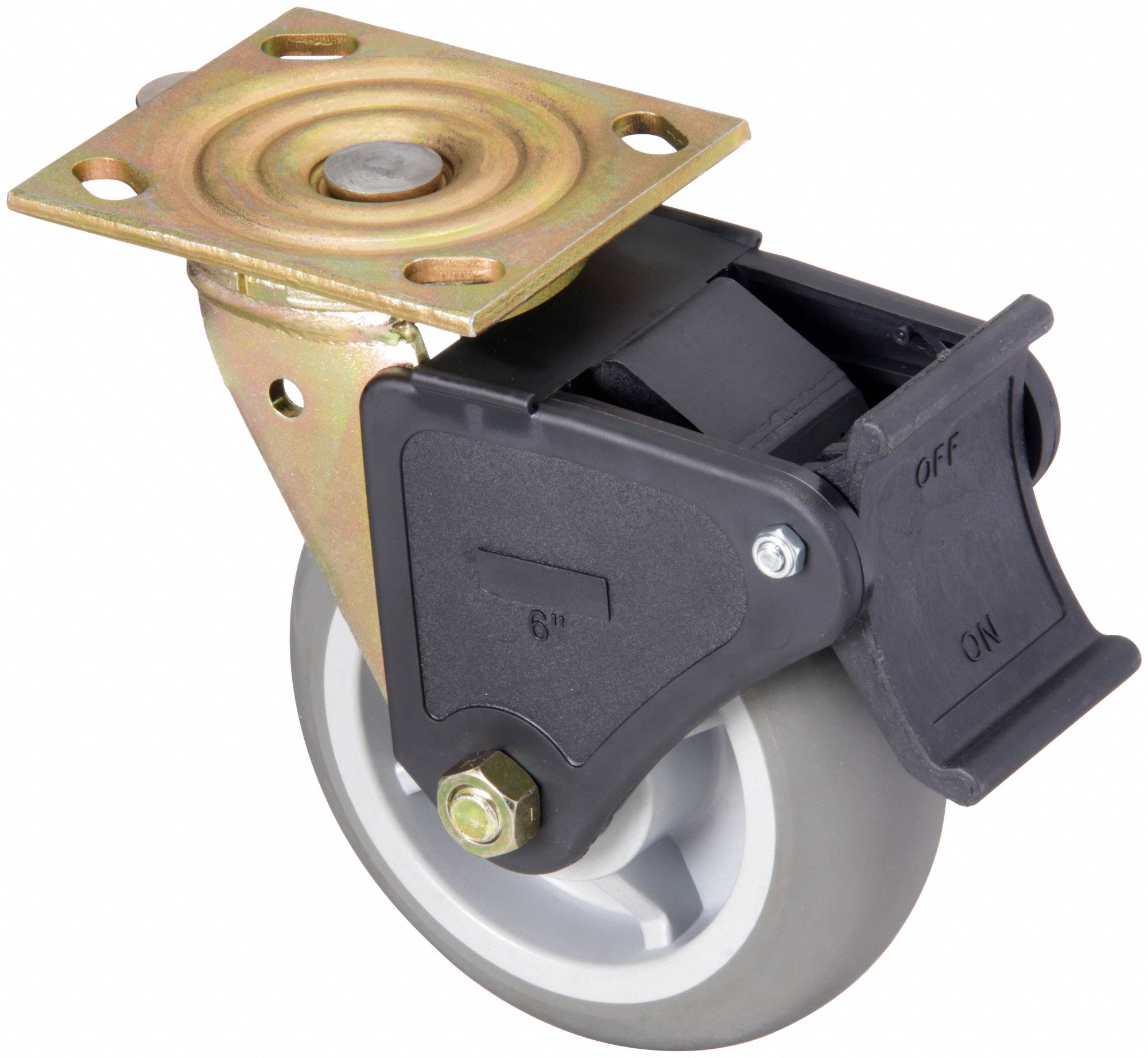 Swivel, Face Brake, Plate Caster - 1NVD7|1NVD7 - Grainger
