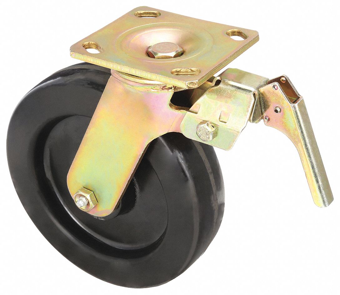 8 in Wheel Dia., 1200 lb, Standard Plate Caster - 1NVG3|1NVG3 - Grainger