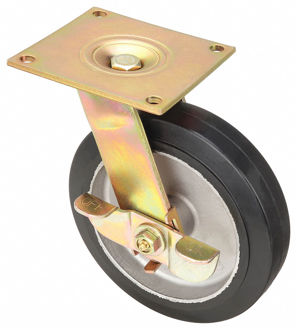 6 in Wheel Dia., 410 lb, Standard Plate Caster - 1NVG8|1NVG8 - Grainger