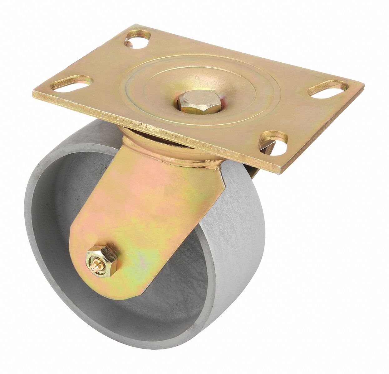 Standard Plate Caster, Swivel, Iron, 1750 lb, 10 in Wheel Dia. - Grainger