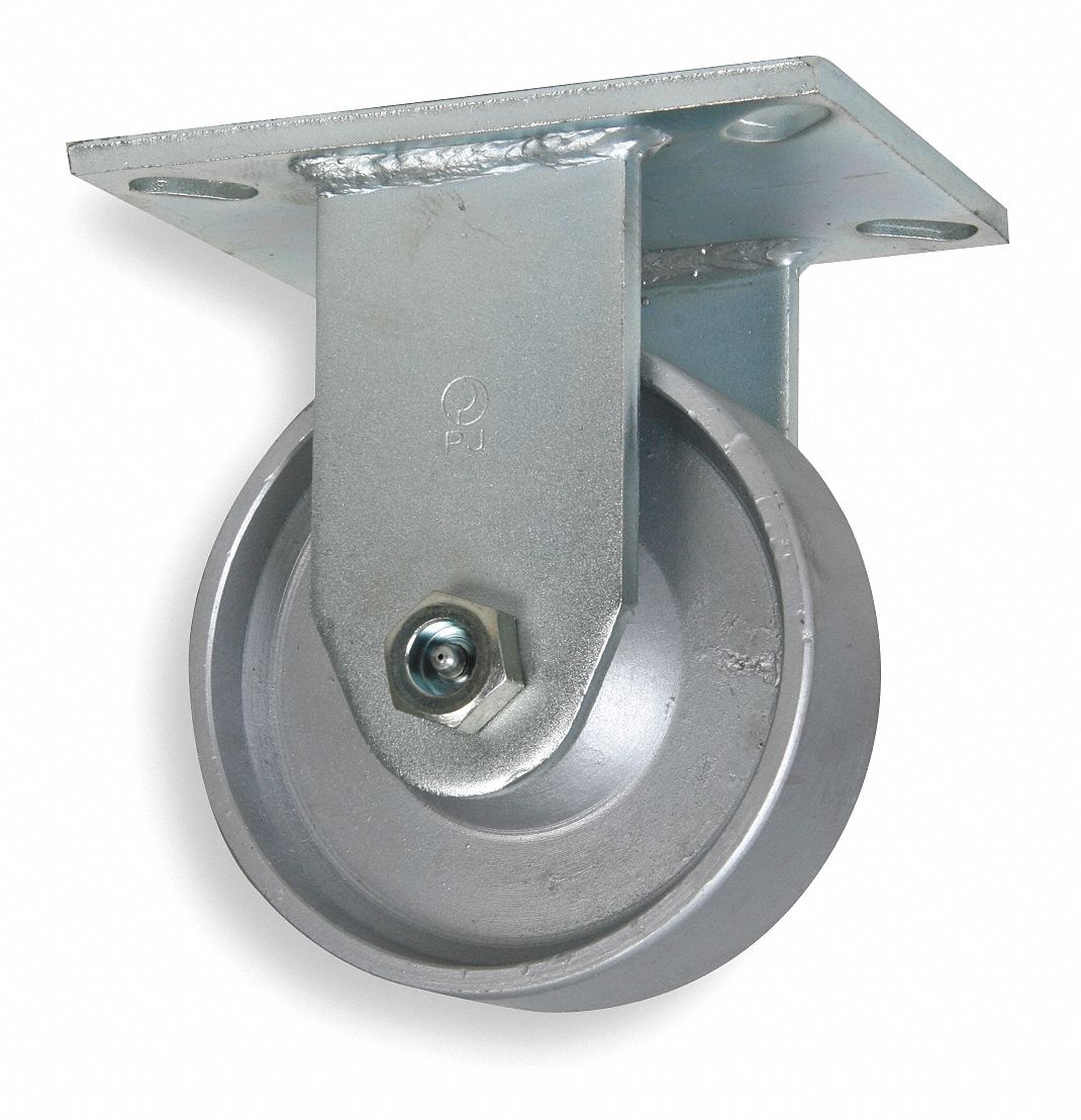 Plate Caster, Rigid, Steel, 3500 lb, 6 in Wheel Dia. - Grainger