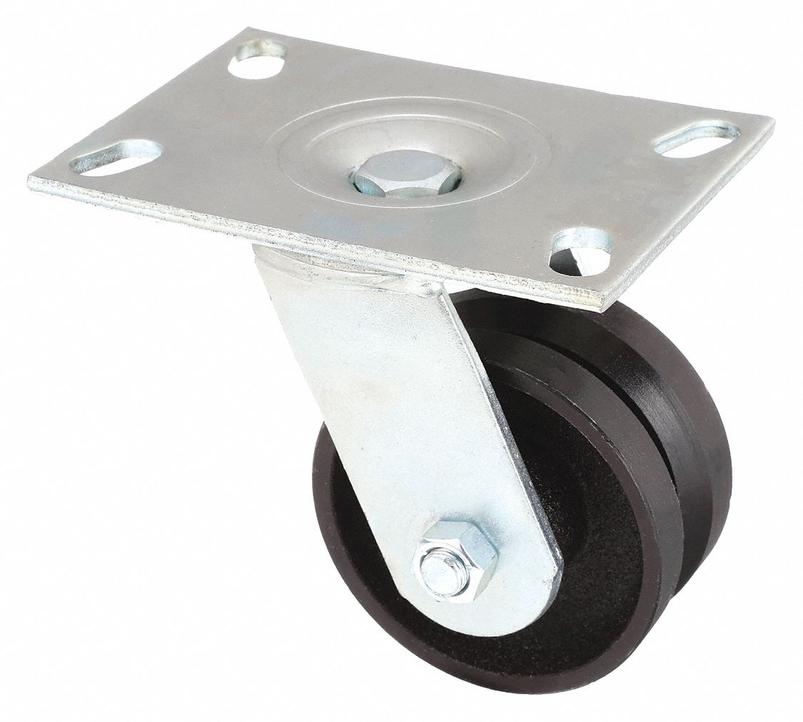 5 in Wheel Dia., 900 lb, V-Groove Track-Wheel Plate Caster - 1NWD7 ...