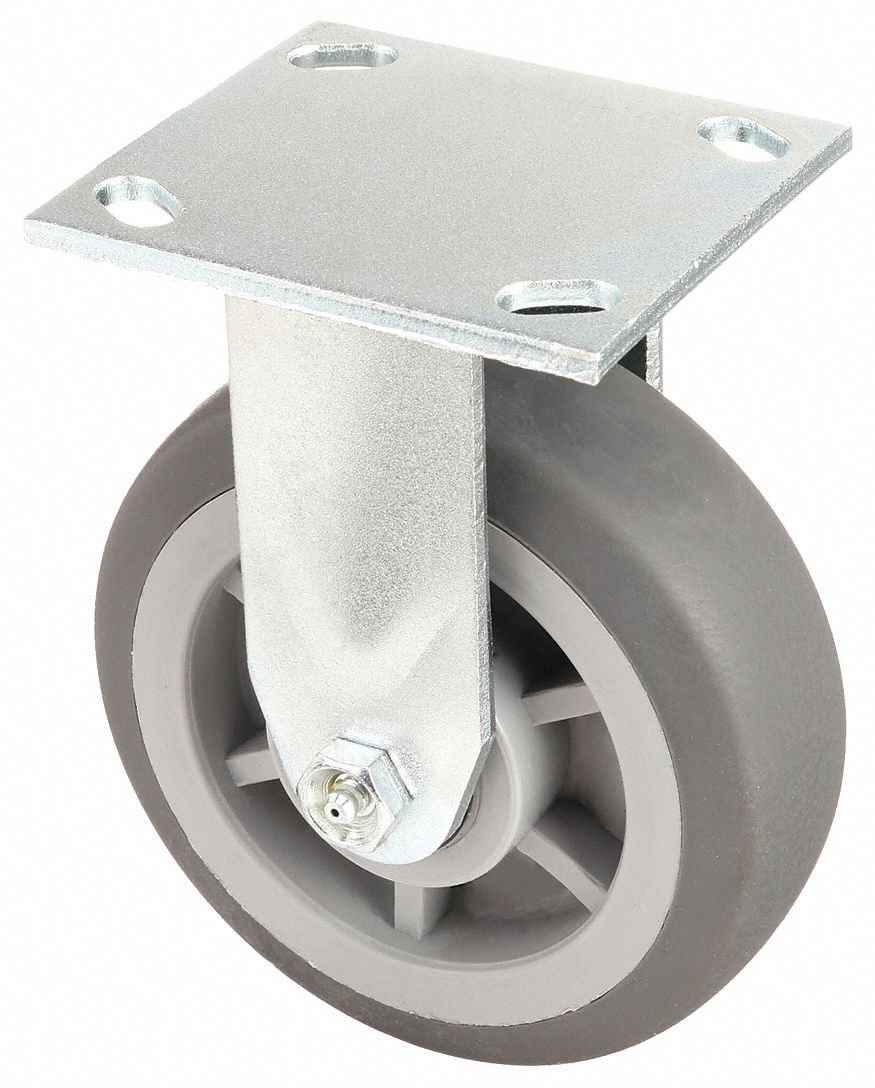 6 in Wheel Dia., 600 lb, Standard Plate Caster - 1NWG9|1NWG9 - Grainger
