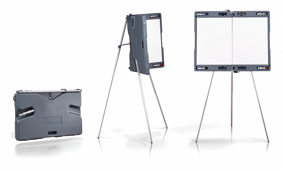 Matte-Finish Melamine Dry Erase Board, Easel Mounted, Portable/Carry ...