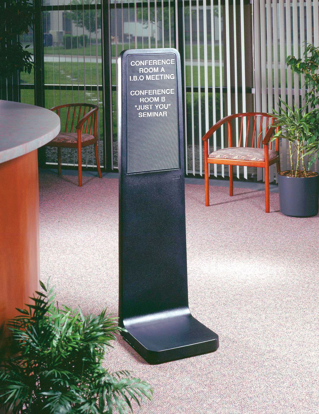 55 1/2 in H x 12 in W Black Pedestal Display Board, Letter Board Style ...