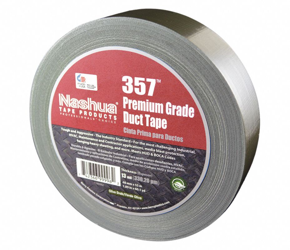 NASHUA Cinta para Ductos,Verde Oliva,55m L - 1P105 | 357 - Grainger México