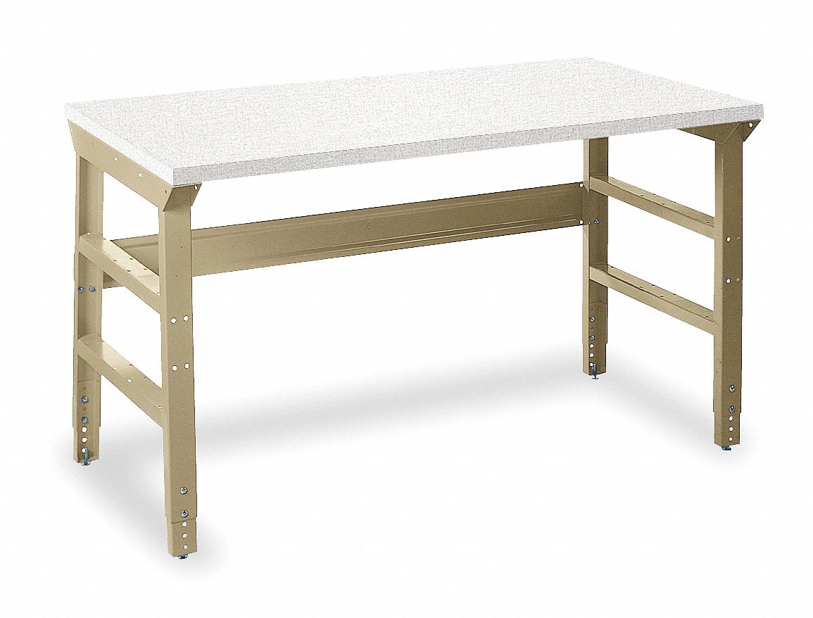 Bolted Workbench, Laminate, 36 in Depth, 31 3/4 in to 35 3/4 in Height ...