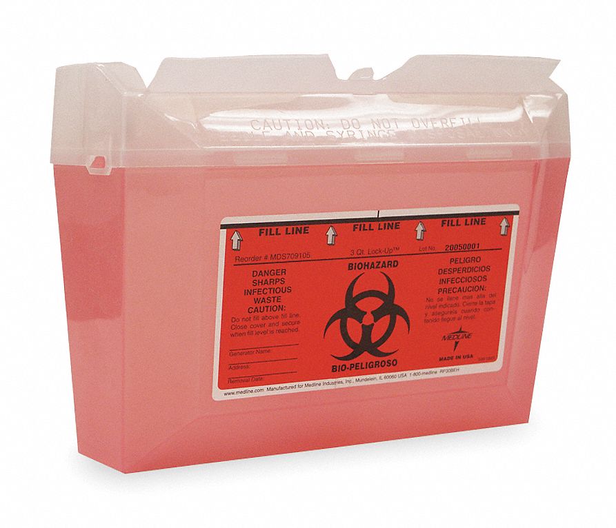 Sharps Container, Mailbox, 4 1/4 in Height, 8 in Length, 11 in Width ...